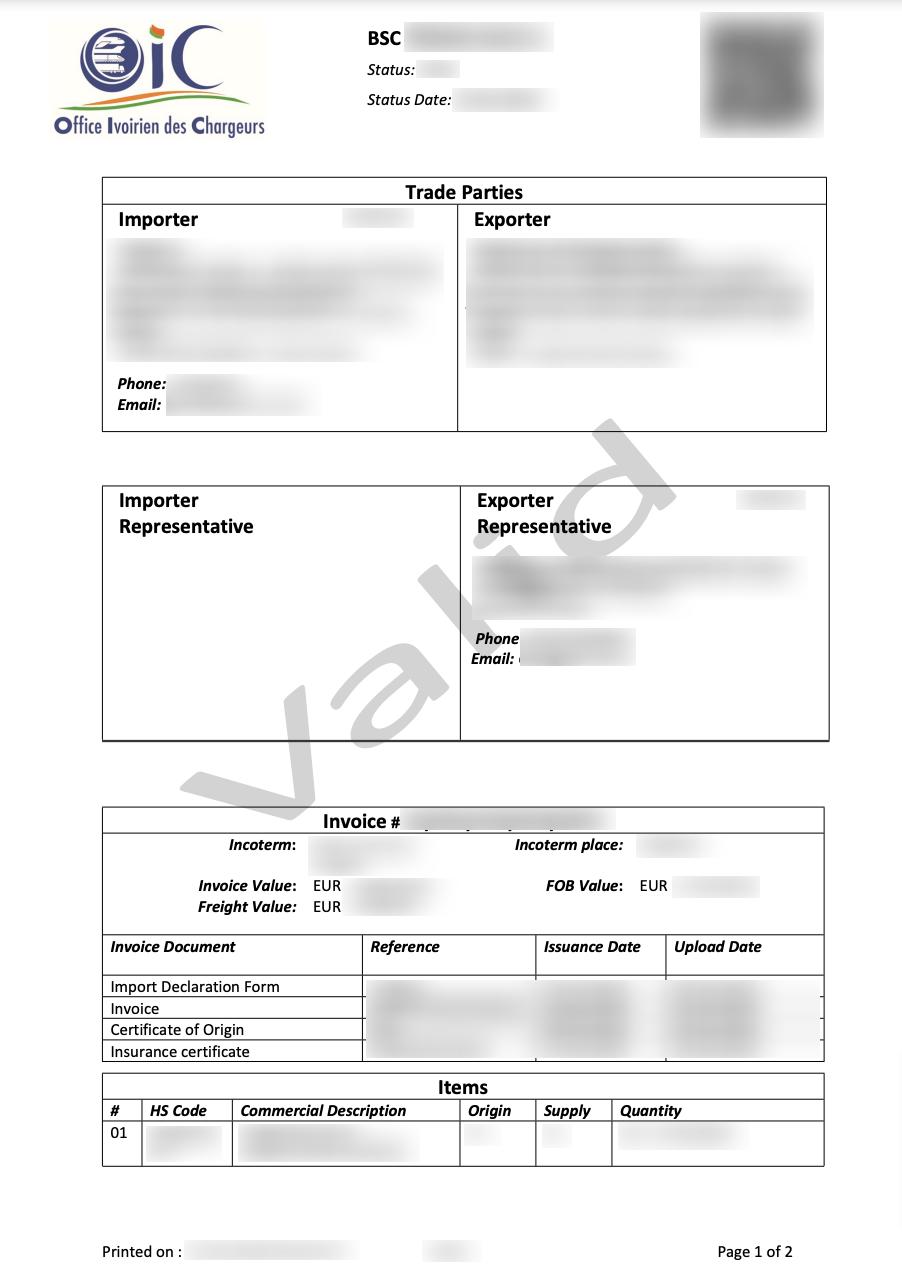 Ivory Coast BESC - BSC Africa